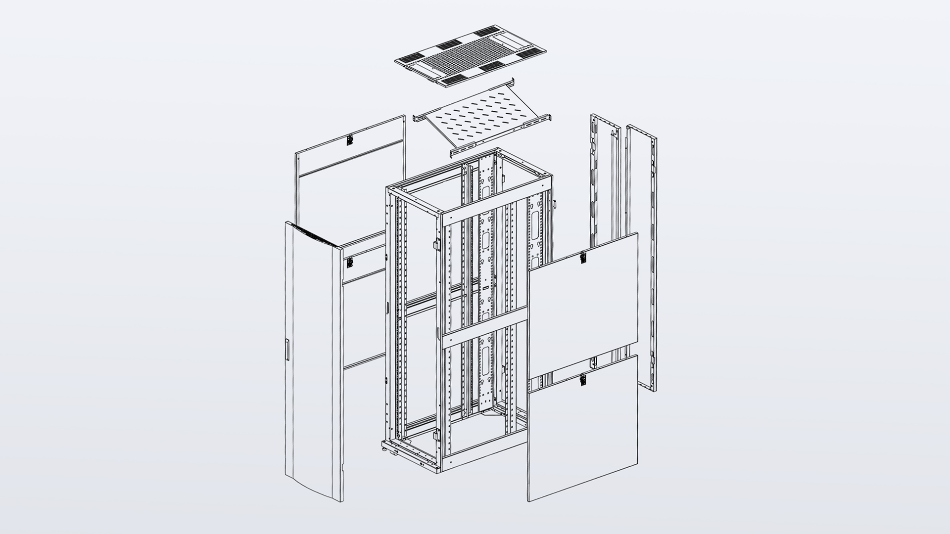 42U Server Rack Cabinet With 2 PDU Brackets FS 42u-server-rack-cabinet-with-2-pdu-brackets-fs