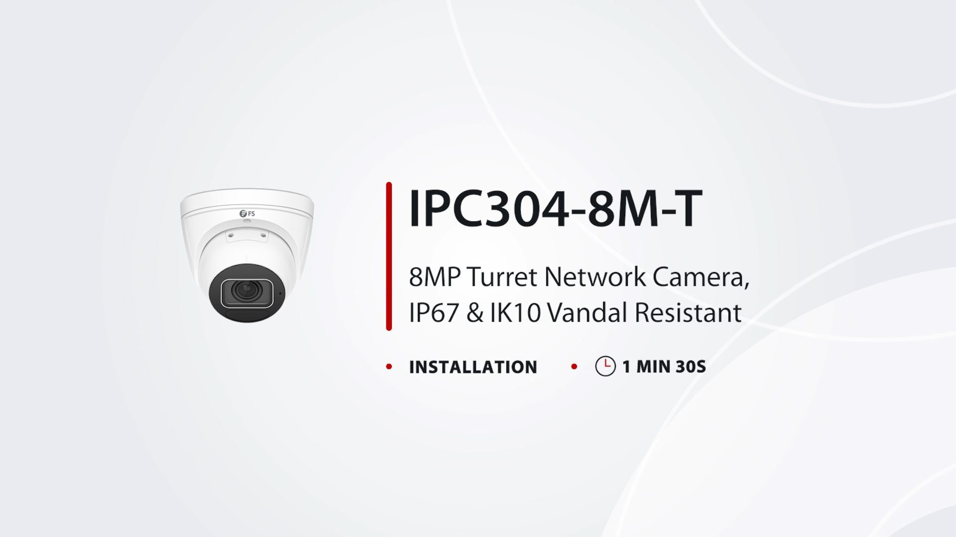 IPC304-8M-T, 8MP Turret PoE Network Camera with Built-in Mic, 131ft ...