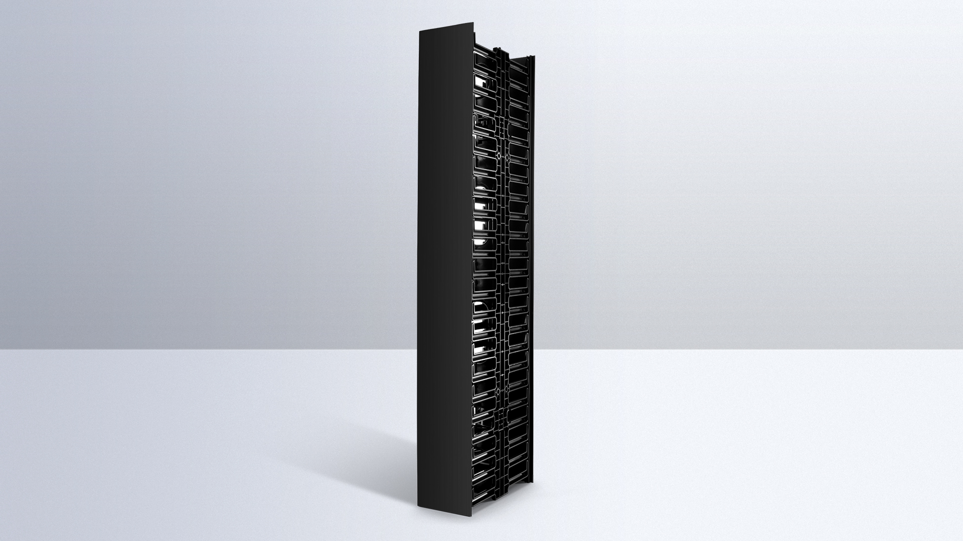 45U Vertical Cable Manager, 4.9" Wide Plastic Dual Sided - FS