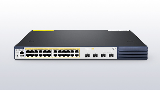 FS 24-Port Gigabit Ethernet Fully Managed Pro PoE+ Switch - FS