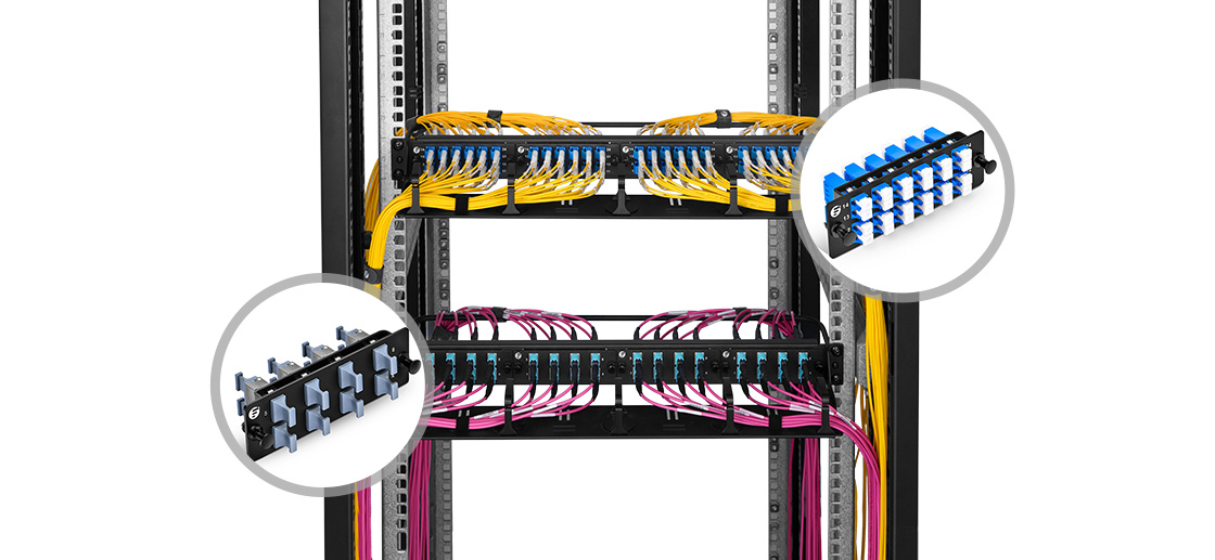 19 zoll Leeres Rackmount LWL-Patchpanel, 1 HE Horizontaler mit 5 Kabelmanagement-Panel und ...