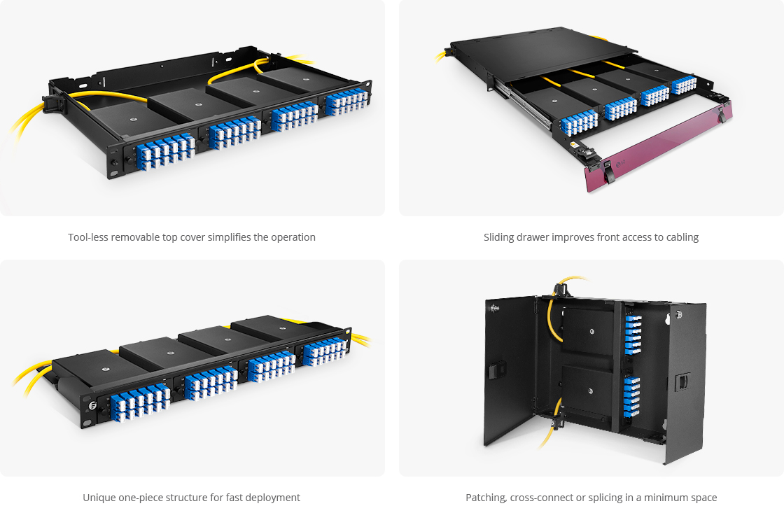 FHD® Fiber Splice Cassette, 24 Fibers OS2 Single Mode,12 x LC Duplex ...
