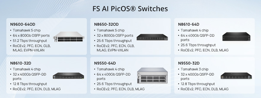 FS AI 800G, 400G, and 200G Networking Solutions for AI Workloads
