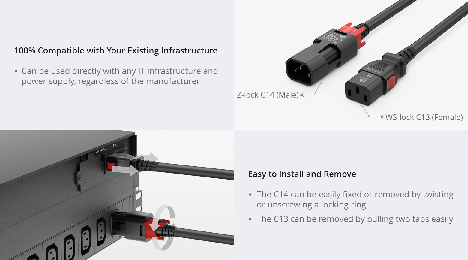 FS Locking Power Cords Secure Power Connections for Data Centers
