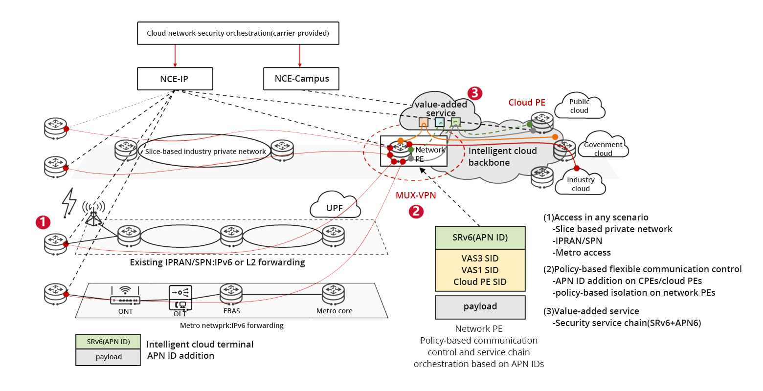 Network access aspect: The HoVPN model is implemented on the PEs within the cloud backbone ...