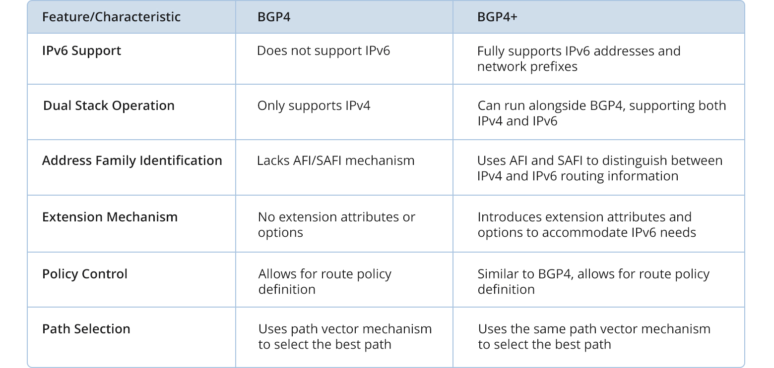 How do BGP4 and BGP4+ work?
