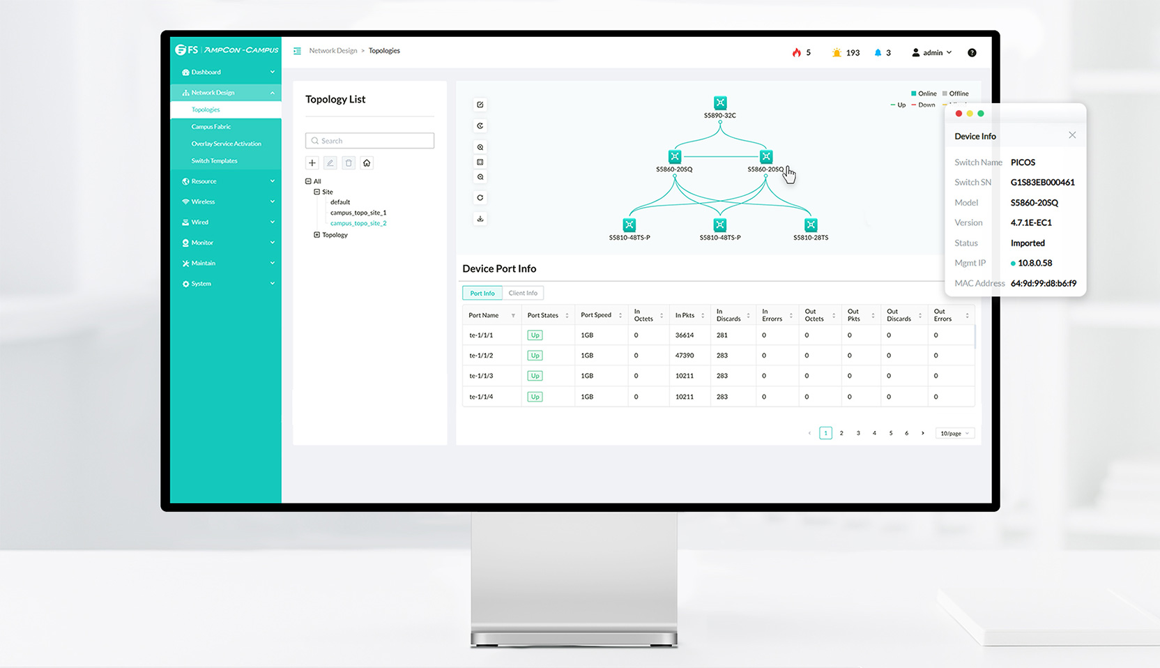 AmpCon for Unified Campus Switch and AP Management