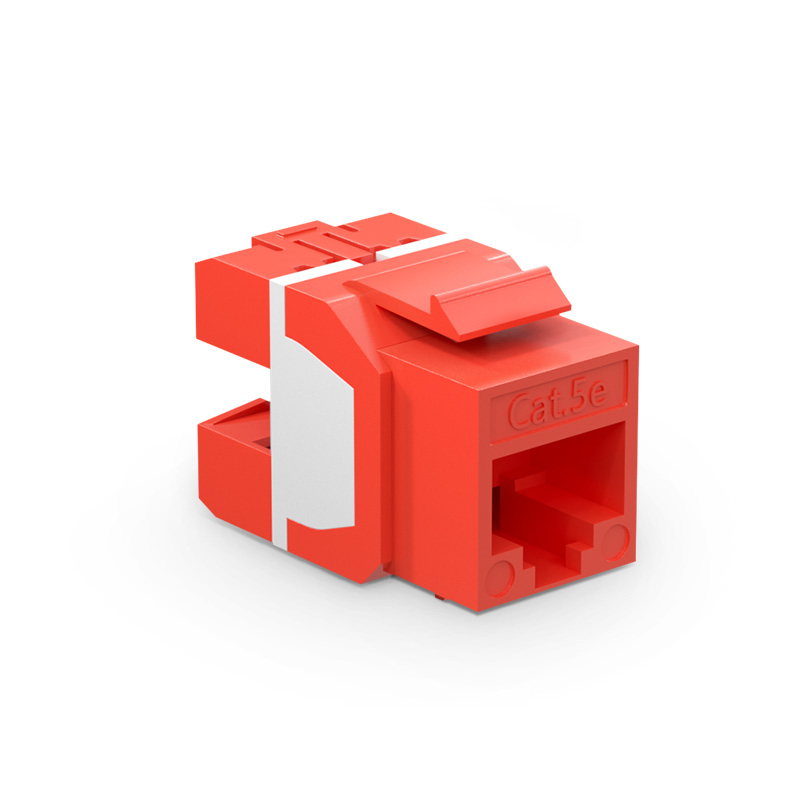 Cat5e RJ45 (8P8C) Unshielded Punch Down Keystone Jack Module, Red (10 PCS/Pack) - FS.com