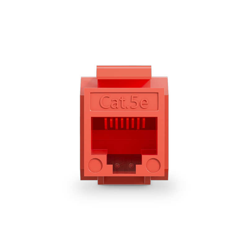 Cat5e RJ45 (8P8C) Unshielded Punch Down Keystone Jack Module, Red (10 PCS/Pack) - FS Australia