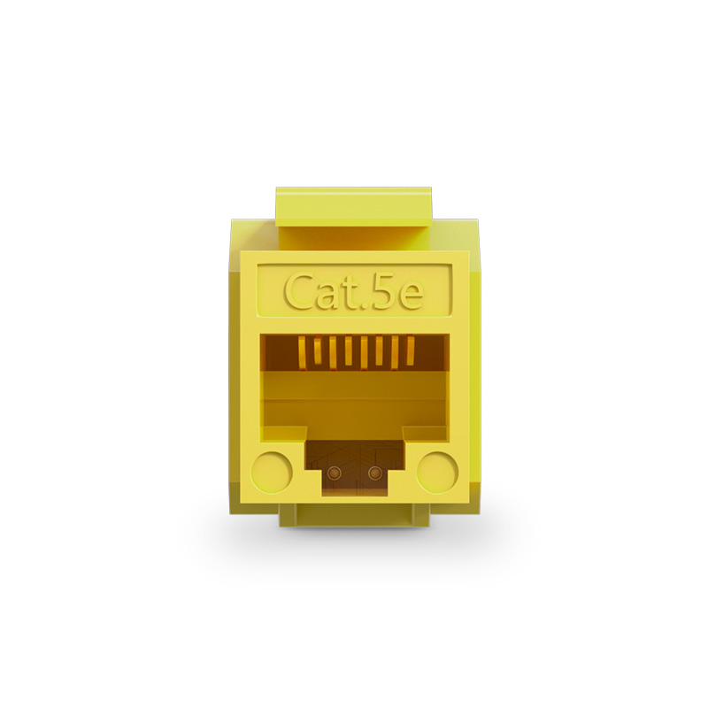 Cat5e RJ45 (8P8C) Unshielded Punch Down Keystone Jack Module, Yellow (10 PCS/Pack) - FS