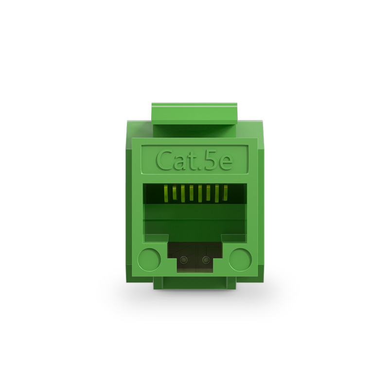 Cat5e RJ45 (8P8C) Unshielded Punch Down Keystone Jack Module, Green (10 PCS/Pack) - FS.com Australia