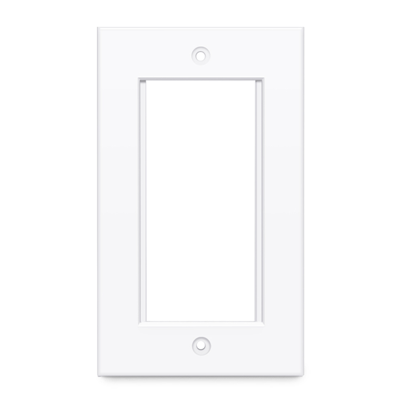 British-Style Double Gang Faceplate Frame, 4 Ports, White, 5.75''x3.39 ...