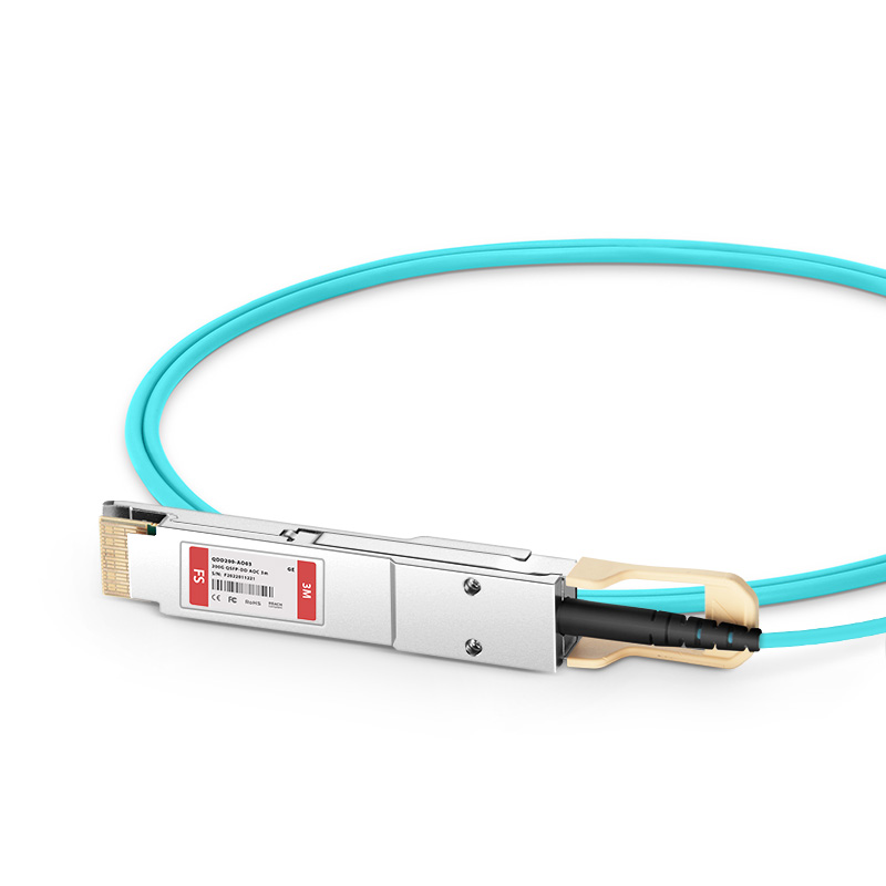 3m (10ft) Dell Compatible 200G QSFP-DD Active Optical Cable - FS.com