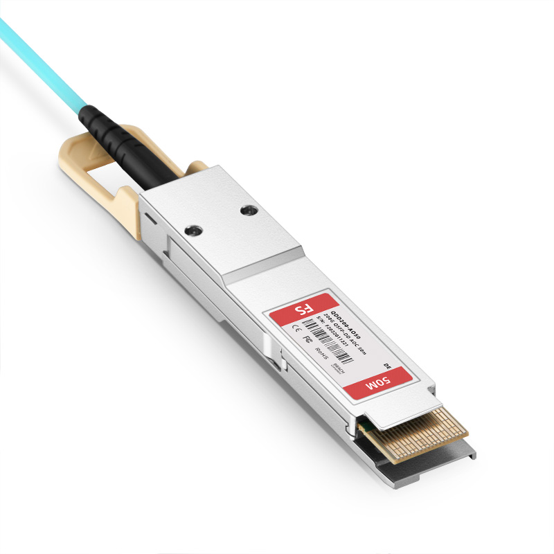 50m (164ft) Dell Compatible 200G QSFP-DD Active Optical Cable - FS.com
