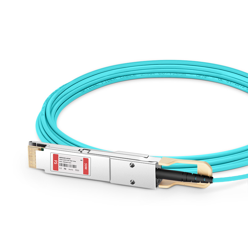 50m (164ft) Dell Compatible 200G QSFP-DD Active Optical Cable - FS.com