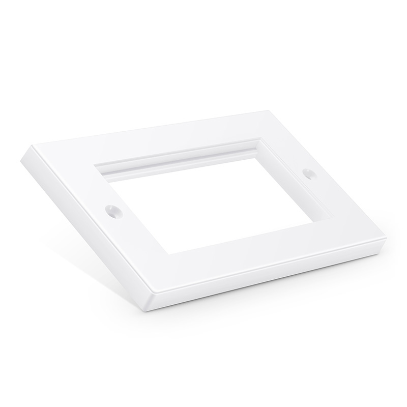British-Style Double Gang Faceplate Frame, 4 Ports, White, 5.75''x3.39 ...