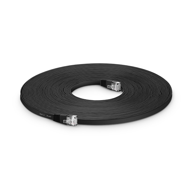 Cable de red Ethernet Cat6 plano snagless sin blindaje (UTP) PVC, negro ...