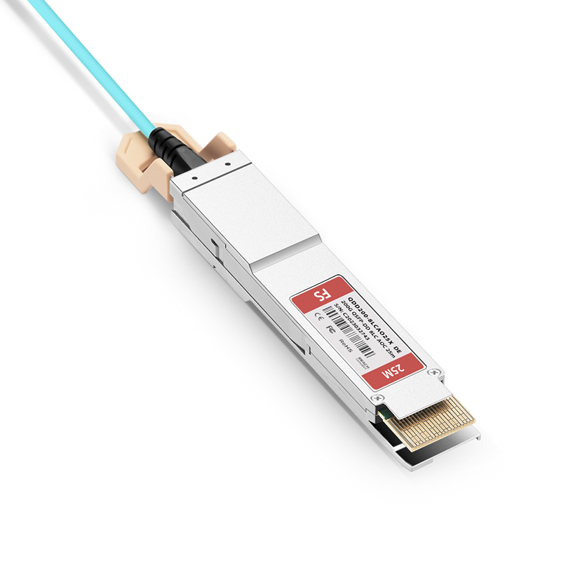 25m (82ft) Dell Compatible 200G QSFP-DD to 8 x 25G LC Duplex Active ...