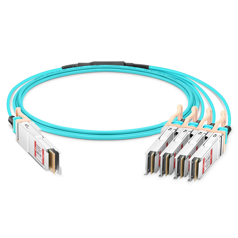 5m (16ft) Arista Compatible 400G QSFP-DD to 4x100G QSFP56 Active Optical Breakout Cable - FS.com ...