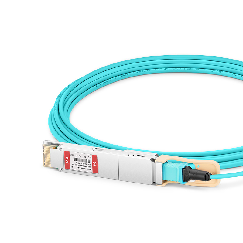 50m (164ft) Arista Networks Compatible 400G QSFP-DD to 4 x 100G QSFP56 Active Optical Breakout ...