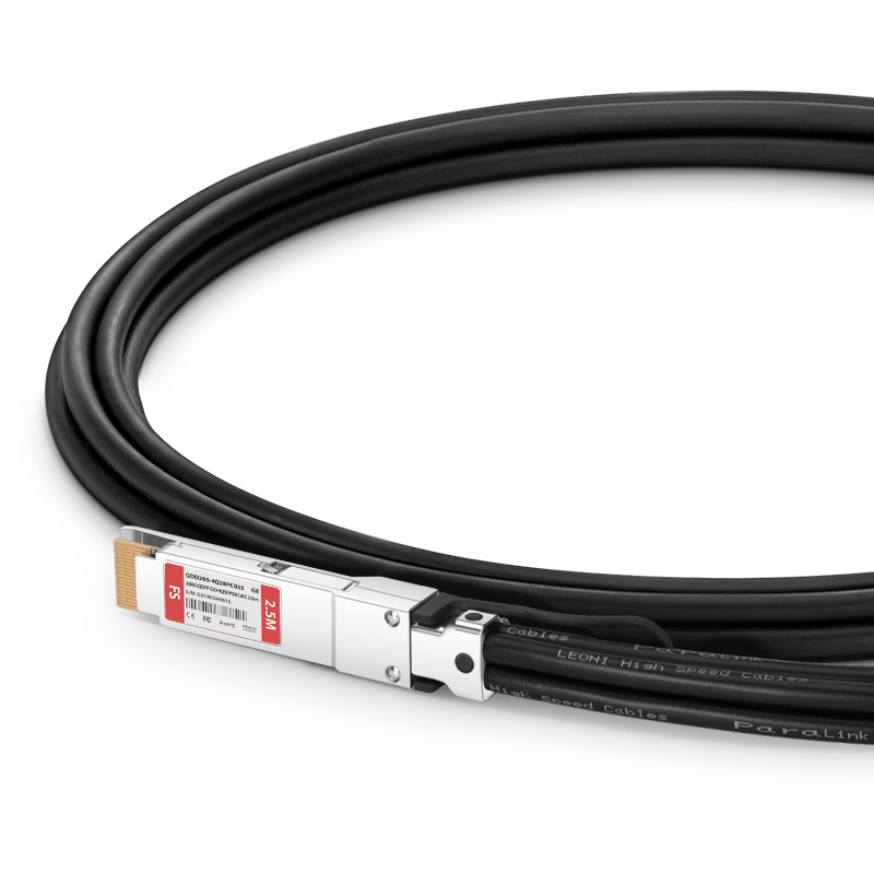 2.5m (8ft) Generic Compatible 200G QSFP-DD to 4 x 50G QSFP28 Passive ...