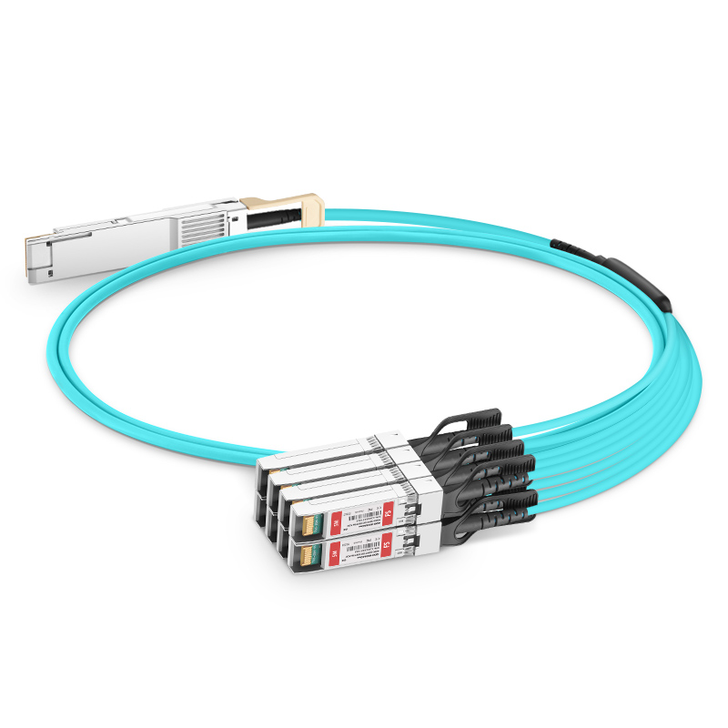 5m (16ft) Generic Compatible 400G QSFP-DD to 8x50G SFP56 Active Optical ...