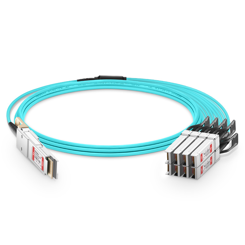 25m (82ft) Generic Compatible 400G QSFP-DD to 8x50G SFP56 Active Optical Breakout Cable - FS.com