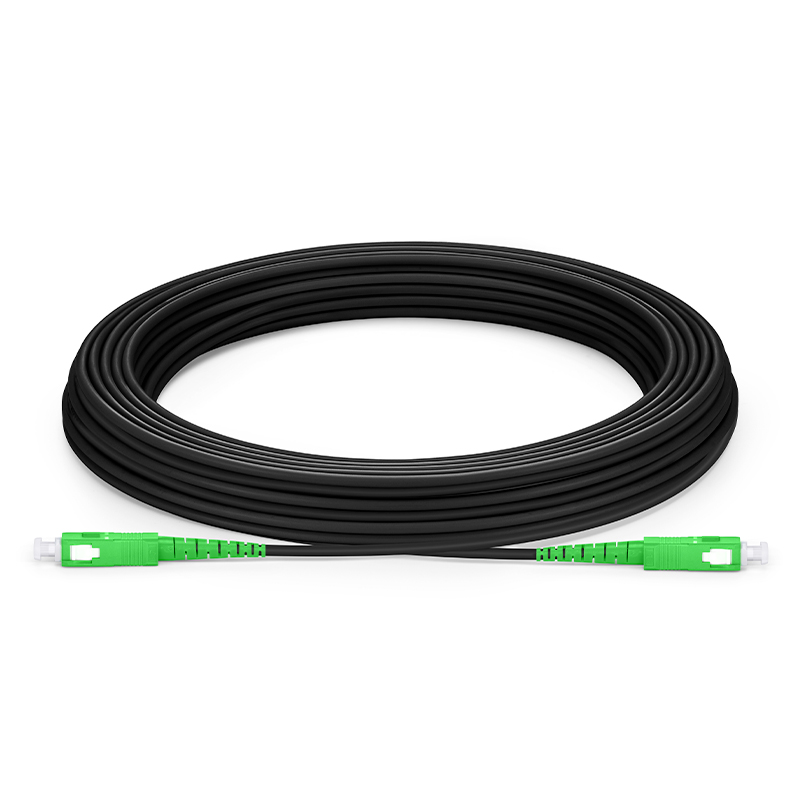 20m (66ft) SC APC to SC APC Simplex OS2 Single Mode Industrial Armored TPU Fiber Optic Patch ...