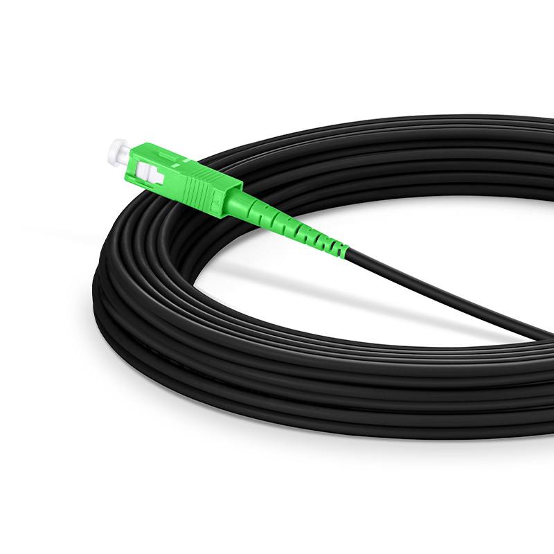 20m (66ft) SC APC to SC APC Simplex OS2 Single Mode Industrial Armored TPU Fiber Optic Patch ...
