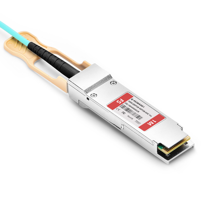 15m (49ft) HPE Aruba Compatible 100G QSFP28 to 4x25G SFP28 Breakout Active Optical Cable - FS.com