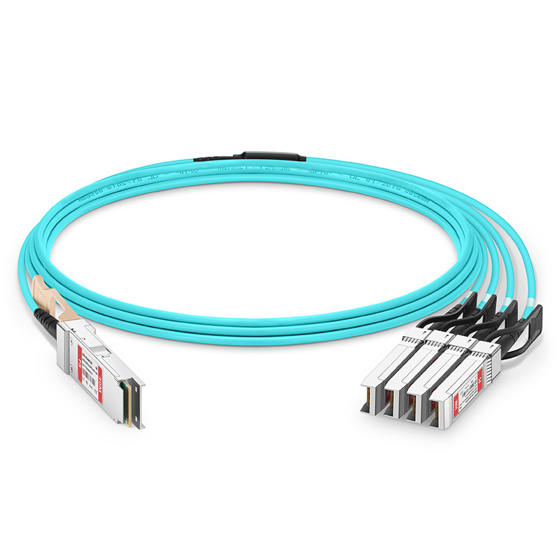 30m (98ft) Generic Compatible 200G QSFP56 to 4 x 50G SFP56 Active ...