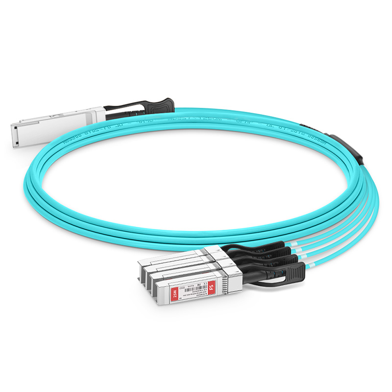 H3C QSFP28-4SFP28-AOC-25M 100G to 25G Breakout AOC Cable - FS.com