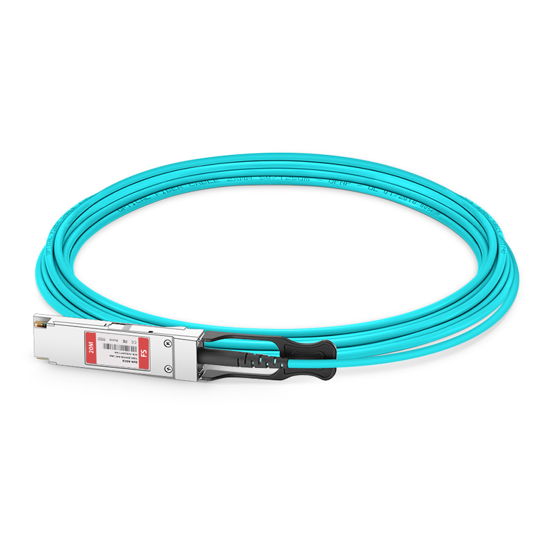 20m (66ft) Cisco QSFP-100G-AOC20M Compatible 100G QSFP28 Active Optical Cable - FS.com