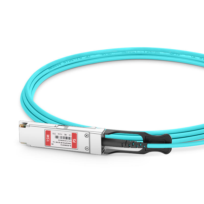 15m (49ft) Intel Compatible 100G QSFP28 to 4x25G SFP28 Active Optical Breakout Cable - FS.com