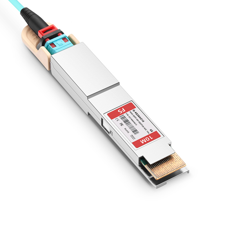 10m (33ft) Generic Compatible 400G QSFP-DD to 4 x 100G QSFP28 Active Optical Breakout Cable - FS.com