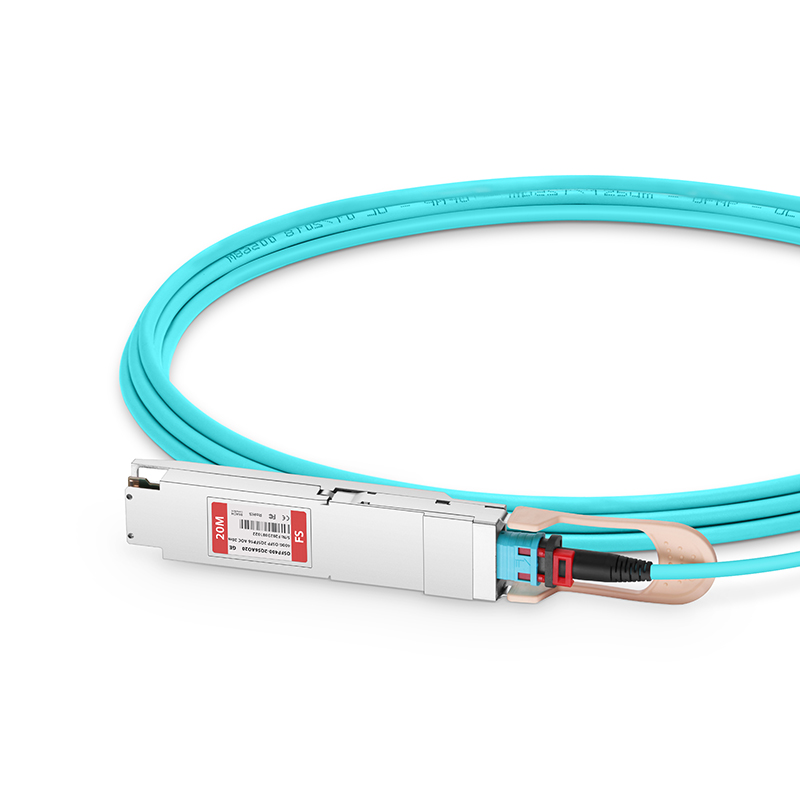 20m (66ft) Generic Compatible 400G OSFP to 2 x 200G QSFP56 Active Optical Breakout Cable - FS ...