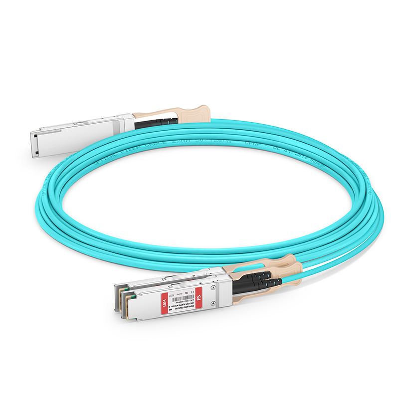 30m (98ft) NVIDIA InfiniBand MFA7U10-H030 Compatible OSFP 400G to QSFP56 2x200G Breakout Active ...