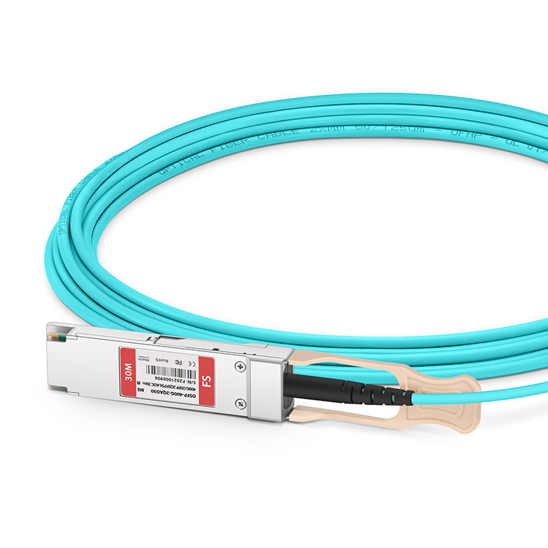 30m (98ft) NVIDIA InfiniBand MFA7U10-H030 Compatible OSFP 400G to QSFP56 2x200G Breakout Active ...