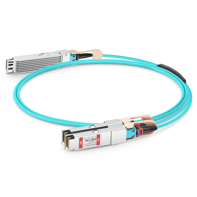 3m (10ft) Arista Networks Compatible 400G OSFP Finned Top to 2 x 200G QSFP56 Active Optical ...