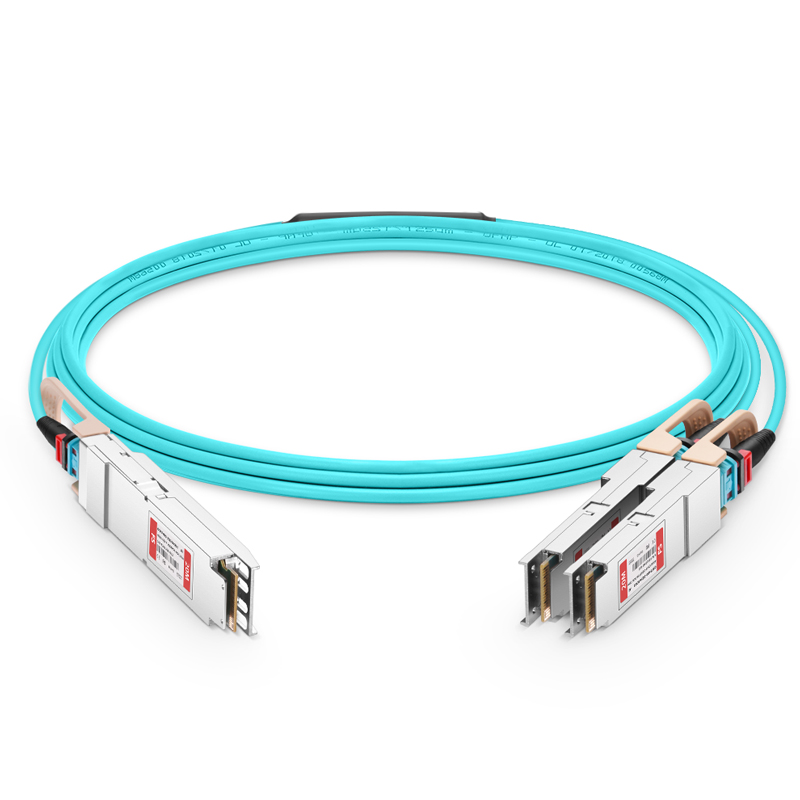 20m (66ft) Arista Compatible 400G OSFP to 2 x 200G QSFP56 Active ...