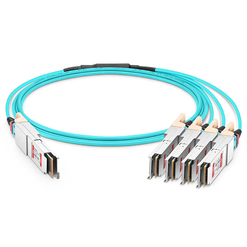 10m (3ft) Dell Compatible 400G QSFP-DD to 4 x 100G QSFP28 Active ...