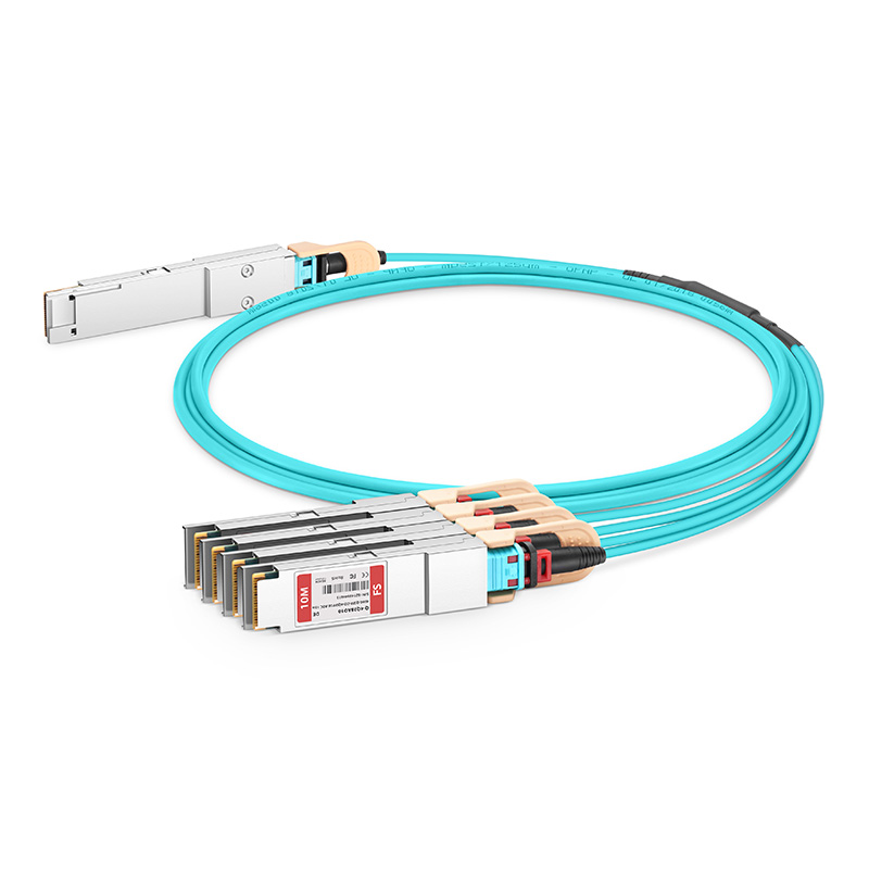 10m (3ft) Dell Compatible 400G QSFP-DD to 4 x 100G QSFP28 Active ...