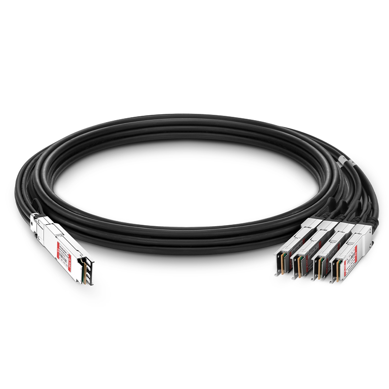 0.5m (2ft) NVIDIA InfiniBand Compatible 800G NDR OSFP Finned Top to 4 x 200G QSFP112 Passive ...