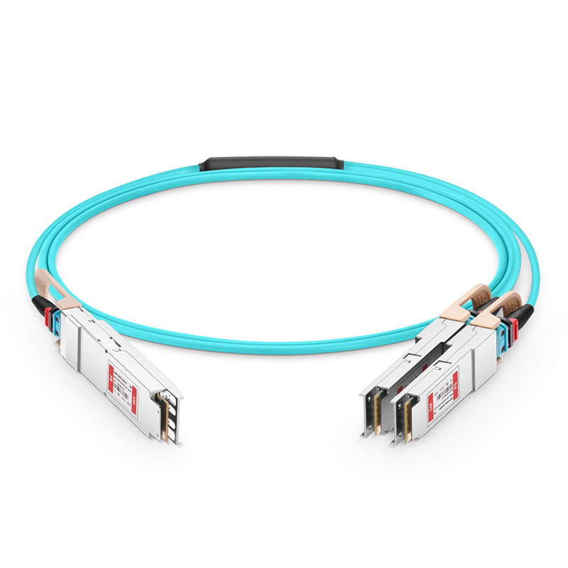 3m (10ft) NVIDIA InfiniBand MFA7U10-H003 Compatible 400G NDR OSFP Flat Top to 2 x 200G QSFP56 ...