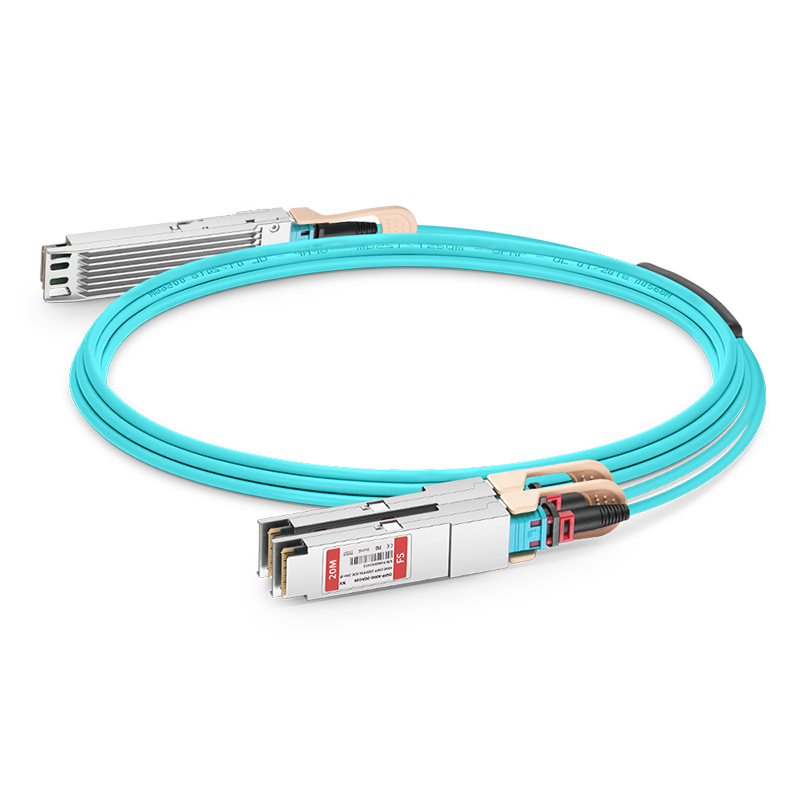 20m (66ft) NVIDIA InfiniBand MFA7U10-H020 Compatible 400G NDR OSFP Finned Top to 2 x 200G QSFP56 ...