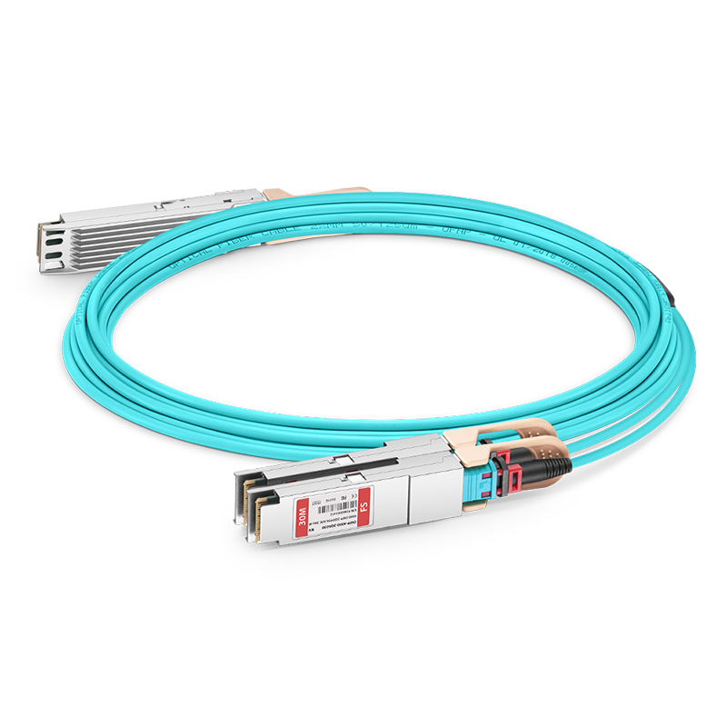 30m (98ft) NVIDIA InfiniBand MFA7U10-H030 Compatible 400G HDR OSFP Flat Top to 2 x 200G QSFP56 ...