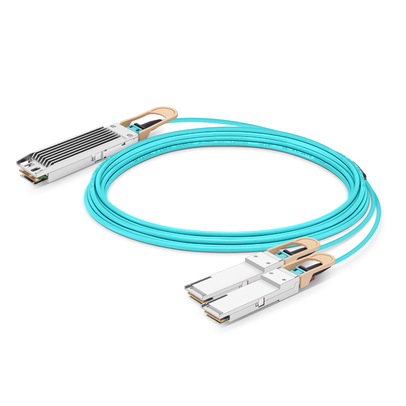 30m (98ft) NVIDIA InfiniBand MFA7U10-H030 Compatible 400G NDR OSFP Finned Top to 2 x 200G QSFP56 ...