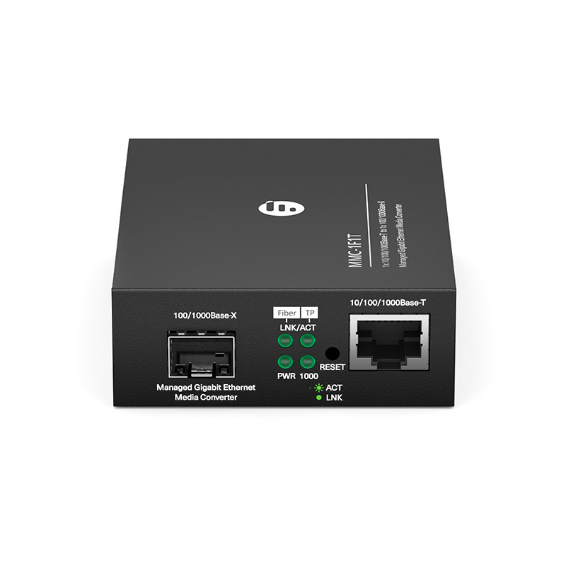Managed 1x 10/100/1000Base-T RJ45 to 1x 100/1000Base-X SFP Slot Gigabit Ethernet Media Converter ...