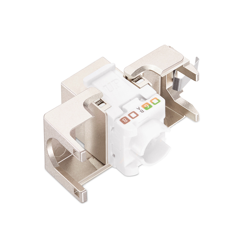 Cat6a RJ45 Shielded Toolless Keystone Jack Module with Dust Cover, 12Pcs/Pack - FS.com