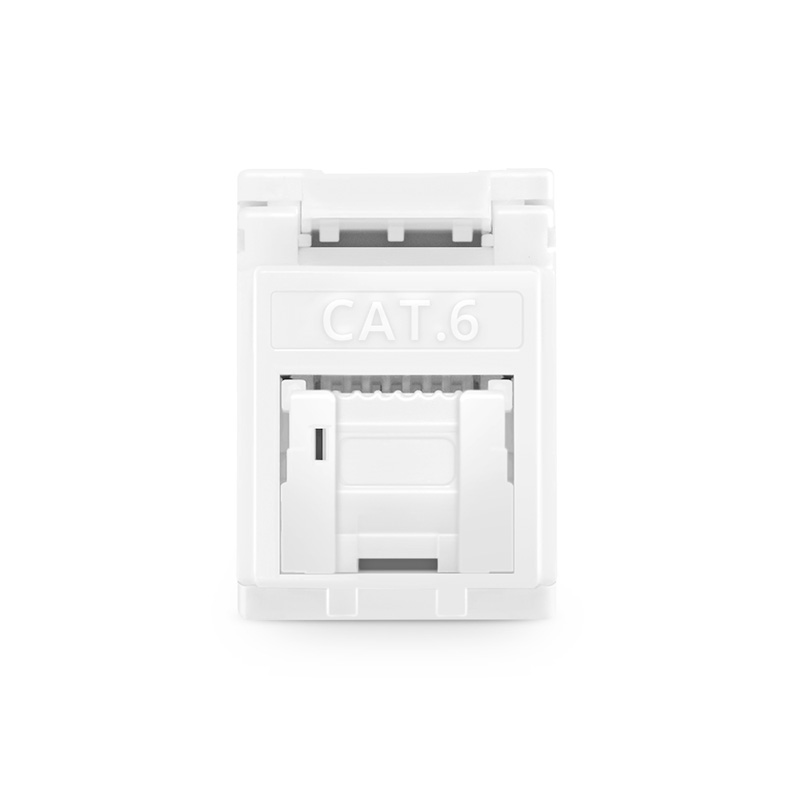 Cat6 RJ45 Unshielded Toolless Keystone Jack Module with Dust Cover, White, 12Pcs/Pack - FS.com